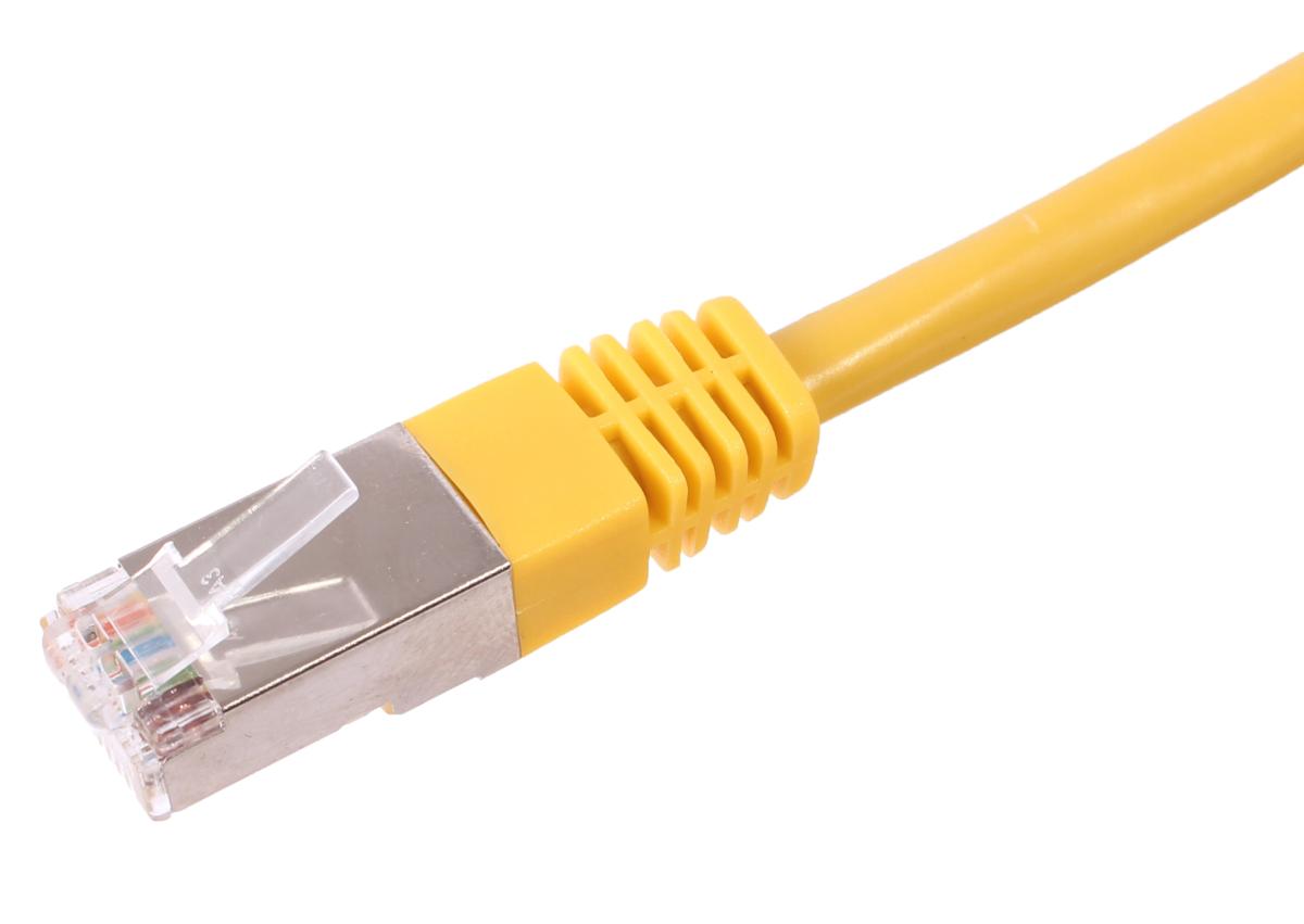 CORDON RJ45 CAT 6A BLINDE SFTP LSZH JAUNE 7 METRES