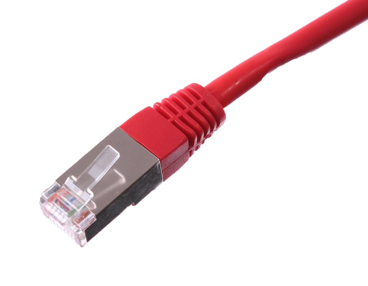 CORDON RJ45 CAT 6A BLINDE SFTP LSZH ROUGE 7 METRES